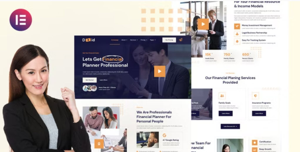 Duid - Personal Financial Consultant Service Elementor Template Kit ...