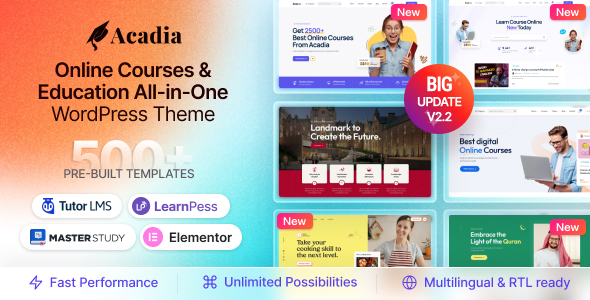 Acadia: WordPress Themes for Online Courses & Schools
